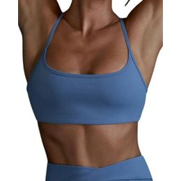 B.X Set: Bustier Damen-Sport-BH mit Trägern Criss-Cross Low-Impact-Workout-Longline-BHs Yoga-BH für Damen