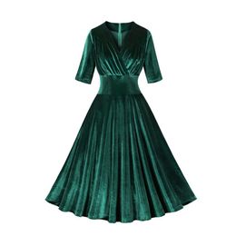 FIDDY Volantkleid Damen-Cocktail-Weihnachtsrock im Vintage-Stil