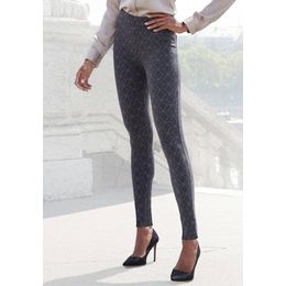 Lascana Leggings mit Ajourstrickmuster, grau