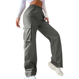 FIDDY Latzhose Cargohose Damen High Waist Freizeithose