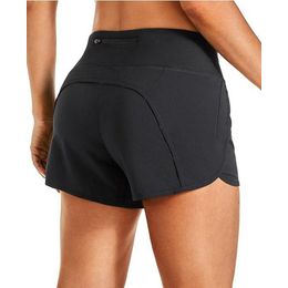ZWY 2-in-1-Hose Radlerhose Damen Hohe Taille Kurze Sporthose Damen Blickdicht Shorts
