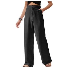 FIDDY 2-in-1-Hose Damen Leinenhose Sommer Weites Bein High Waist Sommerhose