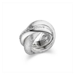 SKIELKA DESIGNSCHMUCK Silberring Silber Ring "Schwerer Dreier" Zirkonia (Sterling Silber 925)