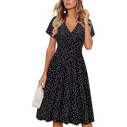 ZWY 2-in-1-Kleid Damen Sommerkleider V-Ausschnitt Kleider Knielange Kleider