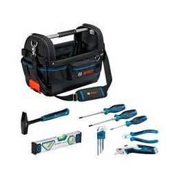 Bosch Werkzeugtasche GWT 20 und Handwerkzeug-Set Professional schwarz, ProClick System, inkl. 16-teiliges Werkzeug-Set