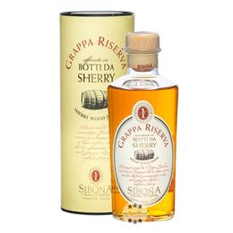 Sibona Antica Distilleria Sibona Grappa Riserva Botti da Sherry / 40 % Vol. / 0,5 Liter-Flasche in Geschenkdose