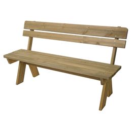 Gartenbank MCW-L66, Sitzbank Holzbank Parkbank, Gastronomie-Qualität, Massiv-Holz 148cm ~ natur