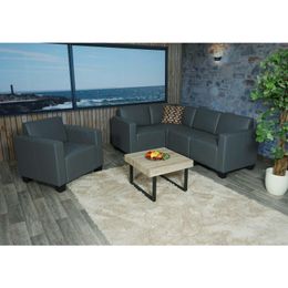MCW Modular Sofa-System Couch-Garnitur Moncalieri 4-1, Kunstleder ~ dunkelgrau