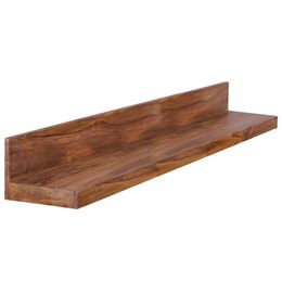 KADIMA DESIGN Wandregal Wood aus Massivholz Sheesham, 140 cm, nachhaltig, starke Auflagefläche, ideal für Wohnräume und Flure, handgefertigt