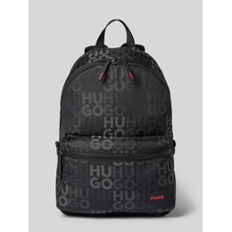 Hugo Rucksack mit Allover-Label-Muster Modell 'Ethon 2.0'