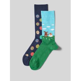 Christian Berg Socken mit Motiv-Print im 2er-Pack