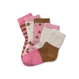 Tchibo 5 Paar Socken - Braun/Gestreift - Kinder - Gr.: 23-26