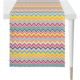 Apelt Tischläufer 3902 OUTDOOR, Sommerdeko, Sommer (1-tlg), Digitaldruck, Zick-Zack Design in tollen Farben, mit Fleckschutz, bunt