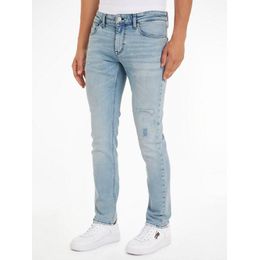 Tommy Jeans Slim-fit-Jeans SCANTON SLIM mit Abrieb- und Destroyeddetails, blau
