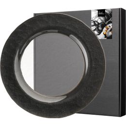 Eisch Teller KAYA BLACK, (1 St), Veredelung im Schiefer-Look, im Geschenkkarton, Ø 28 cm, schwarz