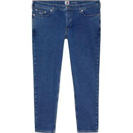 Tommy Jeans Plus Slim-fit-Jeans SCANTON PLUS mit Ledermarkenlabel, blau