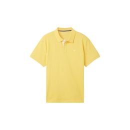 Tom Tailor Herren Basic Polo Shirt, gelb, Uni, Gr. XL