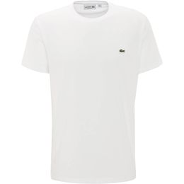 Lacoste T-Shirt, Regular-Fit, Logo-Stickerei, für Herren, weiß, 3XL