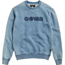 G-Star Raw Sweatshirt, Used-Look, Baumwolle, für Herren, blau, L
