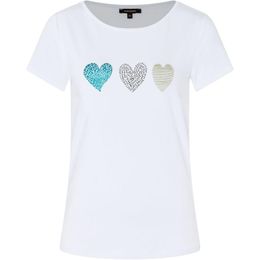 More & More MORE & T-Shirt, Herzchen-Print, für Damen, weiß, 40