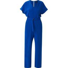 comma, Jumpsuit, Kurzarm, V-Ausschnitt, für Damen, blau, 38