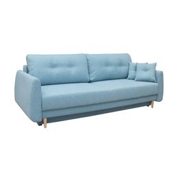 Schlafsofa Nord in aqua, mit Schlaffunktion, Liegefläche ca. 145 x 190 cm