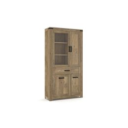 Vitrine Joana, Holzdekor, Rustic-Eiche massiv