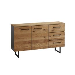 Vito Sideboard Malika, Charakter-Eiche massiv /anthrazit