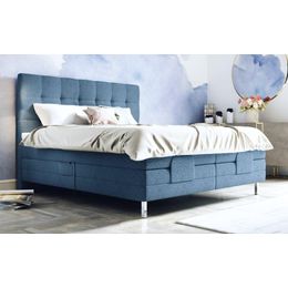 Schlaraffia Motor-Boxspringbett Quadra, blau, 180 x 200 cm