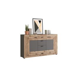 Sideboard Freno, grau, Nox Oak Eiche Nachbildung