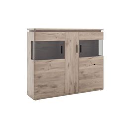 MCA furniture Highboard Modena, Viking Oak Nachbildung, inkl. Oberboden-Beleuchtung