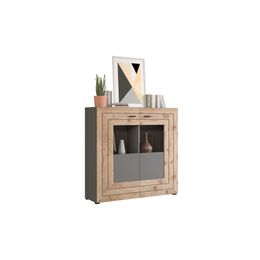 Highboard Freno, grau, Nox Oak Eiche Nachbildung