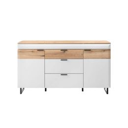 Livin Sideboard Torano, lightgrey supermatt, Coast Evoke Eiche Nachbildung