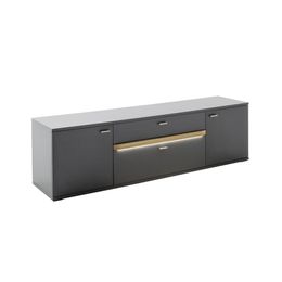 MCA furniture TV-Element Marsalla, Royal grey, Balkeneiche massiv geölt, inkl. Front LED-Beleuchtung