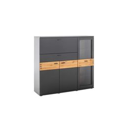 MCA furniture Highboard Cesena, schwarzgrau/Wildeiche