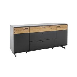 MCA furniture Sideboard Cesena, schwarzgrau/Wildeiche