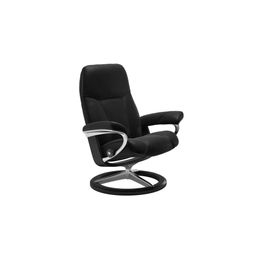 stressless Leder Ruhesessel Consul (M), Batick Black, Signature Schwarz/Chrom Gestell