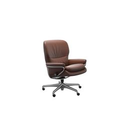 stressless Leder Bürosessel Rome (M), niedrige Rückenlehne, Home-Office Untergestell, Paloma Copper