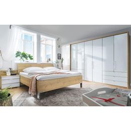 Wiemann Schlafzimmer Loft, weiß/Bianco Eiche, 180 x 200 cm, Schrank 300 x 216 cm