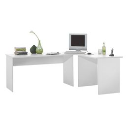 FMD Winkel-Schreibtisch Till, weiß matt
