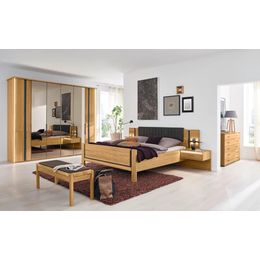 Musterring Schlafzimmer Sorrent in Eiche massiv/Schiefer-Nachbildung, 180 x 200 cm, Schrank 300 x 236 cm
