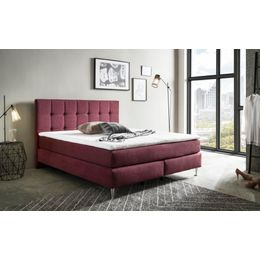 Mondo Boxspringbett Barell, merlot, 180 x 200 cm, Härtegrad 2 und 3