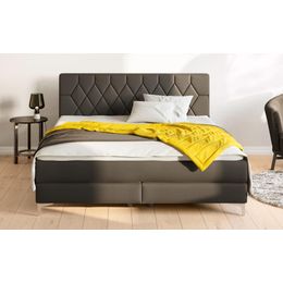 Mondo Boxspringbett Barell, dunkelgrau, 180 x 200 cm, Härtegrad 3 und 4