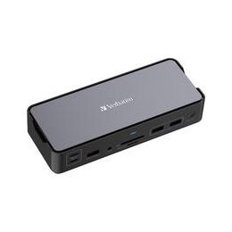 Verbatim USB-C Pro Docking Station CDS-15, 15 Port, Dockingstation aluminium/schwarz, HDMI, DP, RJ-45, USB-A, USB-C, SD, microSD, Audio