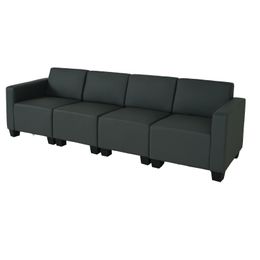 MCW Modular 4-Sitzer Sofa Couch Moncalieri, Kunstleder ~ dunkelgrau
