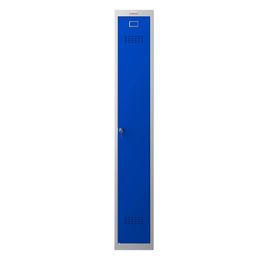 Phoenix Persönliches Schließfach PL1130GBK bestehend aus 1-Spind und 1-Tür, graues Gehäuse/blaue Tür mit Schlüsselschloss