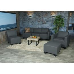 MCW Modular Sofa-System Couch-Garnitur Moncalieri 3-1-1-1, Kunstleder ~ dunkelgrau