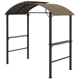 Outsunny Grillpavillon mit Ablagefläche und Aufhängehaken braun 233L x 110B x 235H cm