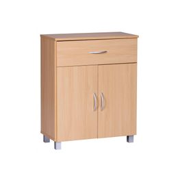 KADIMA DESIGN Sideboard mit 2 Türen und Schublade: Elegantes Design, graue Füße, verstellbarer Einlegeboden, Baumwolltuch-Reinigung