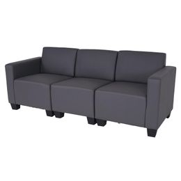 MCW Modular 3-Sitzer Sofa Couch Moncalieri, Kunstleder ~ dunkelgrau